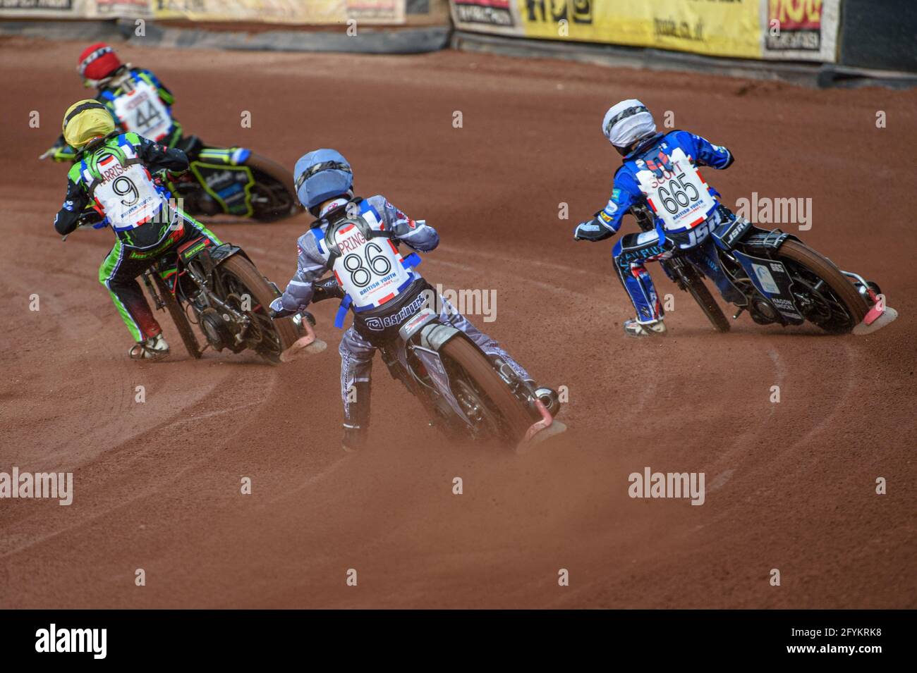 MANCHESTER, UK. MAY 28TH Sonny Springer (Blue) chases Jody Scott (White ...