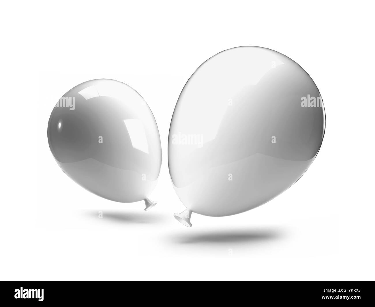 Rounded Party Balloon 3D Illustration Mockup Scene on Isolated ...