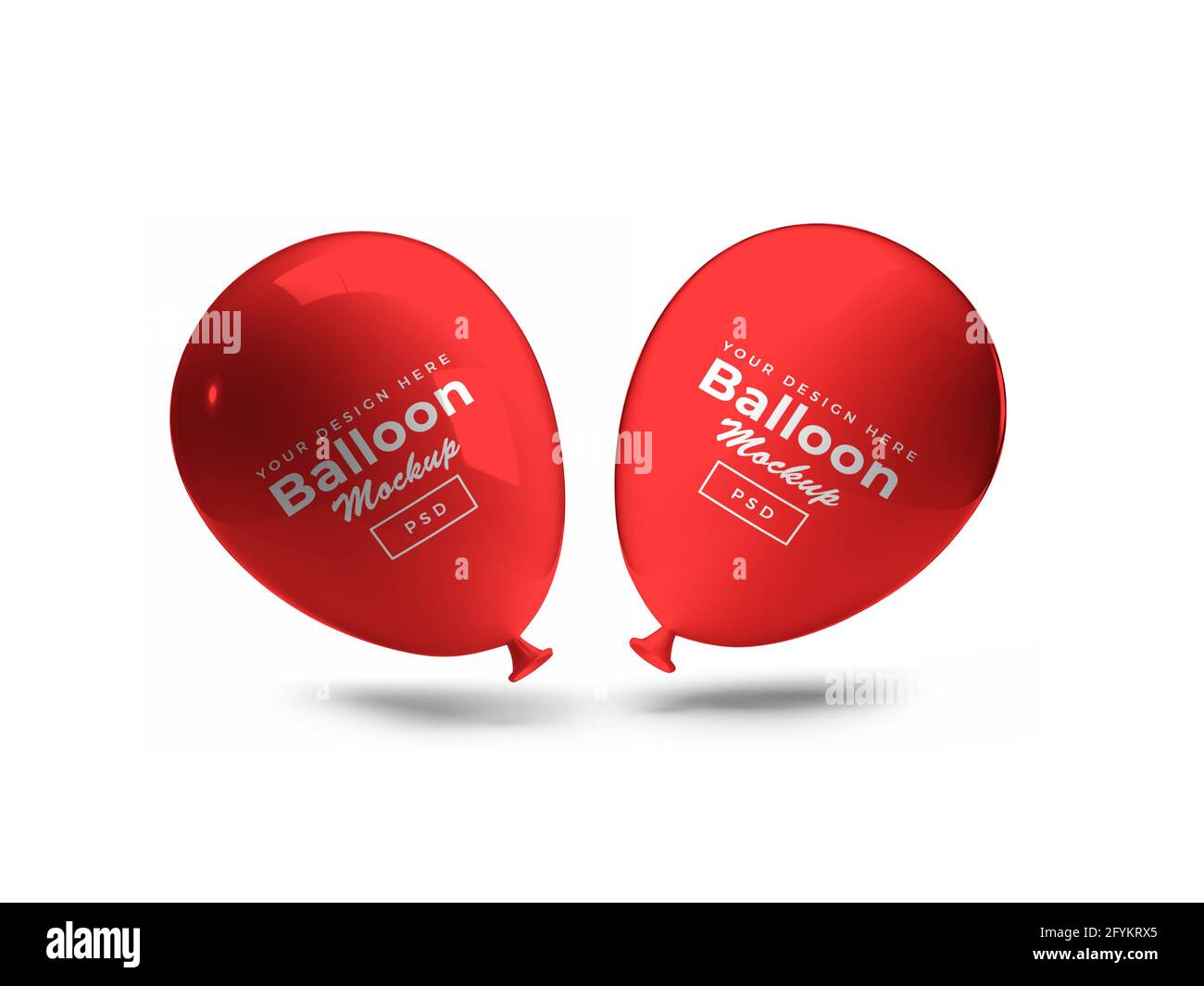 Rounded Party Balloon 3D Illustration Mockup Scene on Isolated ...