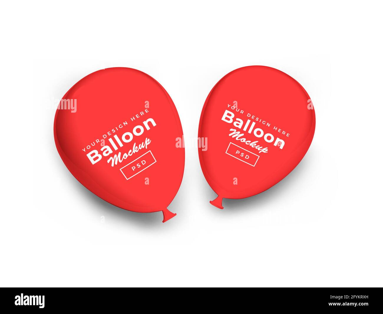 Rounded Party Balloon 3D Illustration Mockup Scene on Isolated ...