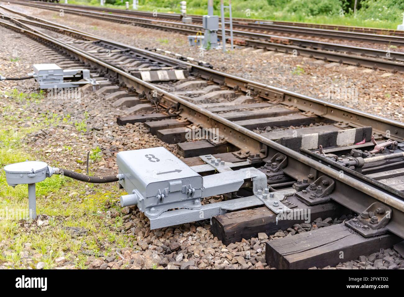 Arrow for switching the railway hi-res stock photography and images - Alamy