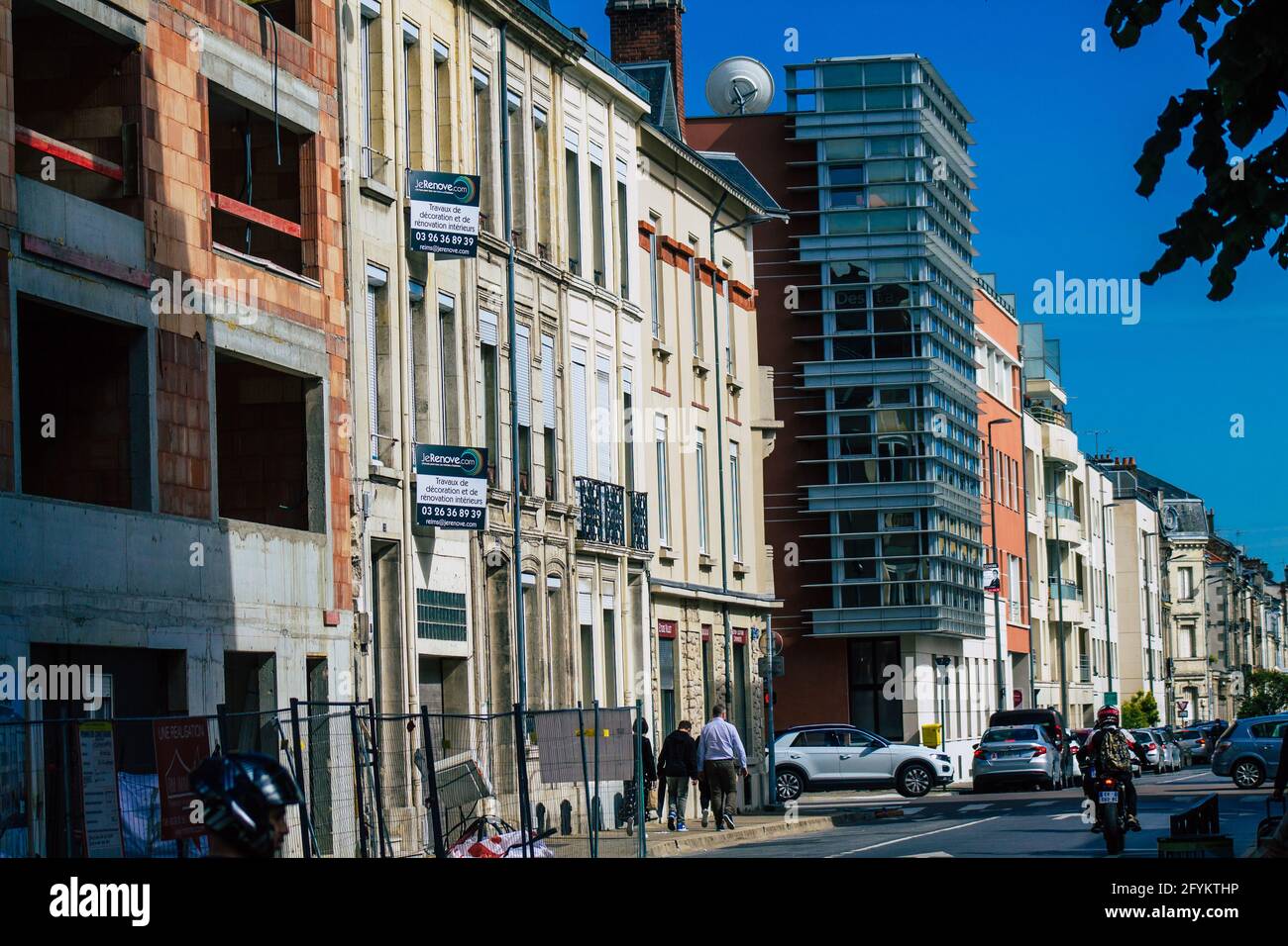 Reims France May 28, 2021 Urban landscape of the city of Reims, a city ...
