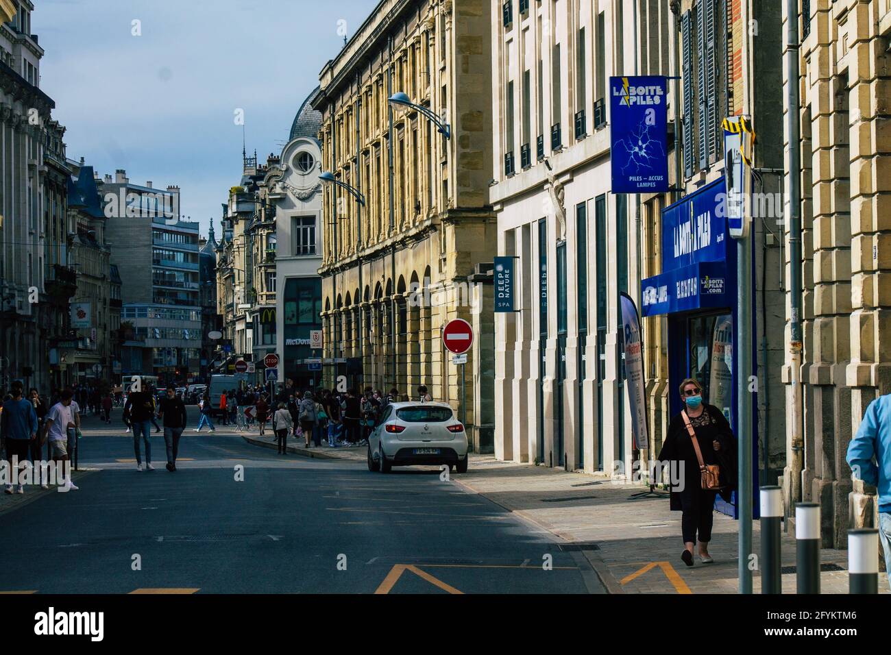 Reims France May 28, 2021 Urban landscape of the city of Reims, a city ...