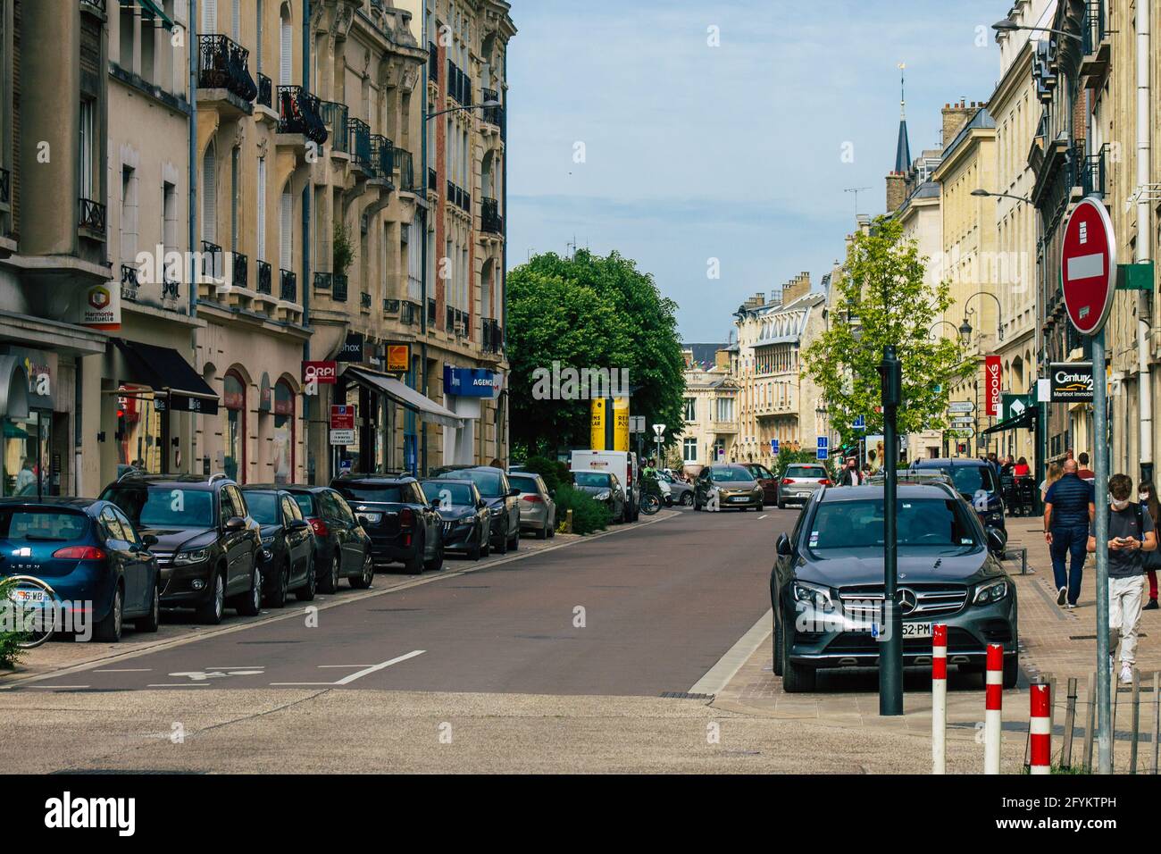 Reims France May 28, 2021 Urban landscape of the city of Reims, a city ...