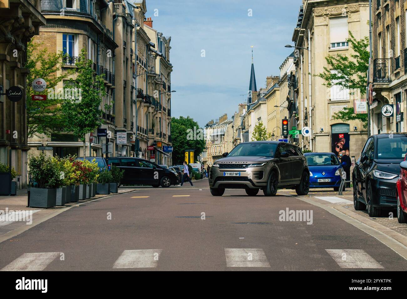 Reims France May 28, 2021 Urban landscape of the city of Reims, a city ...