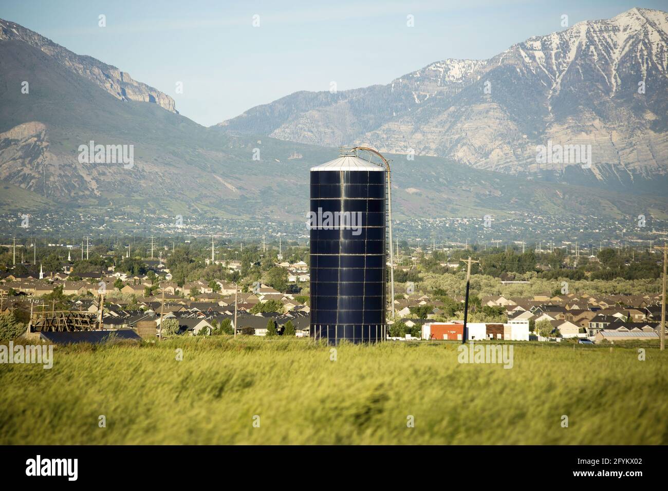 Tower silo in a farmland Stock Photo - Alamy