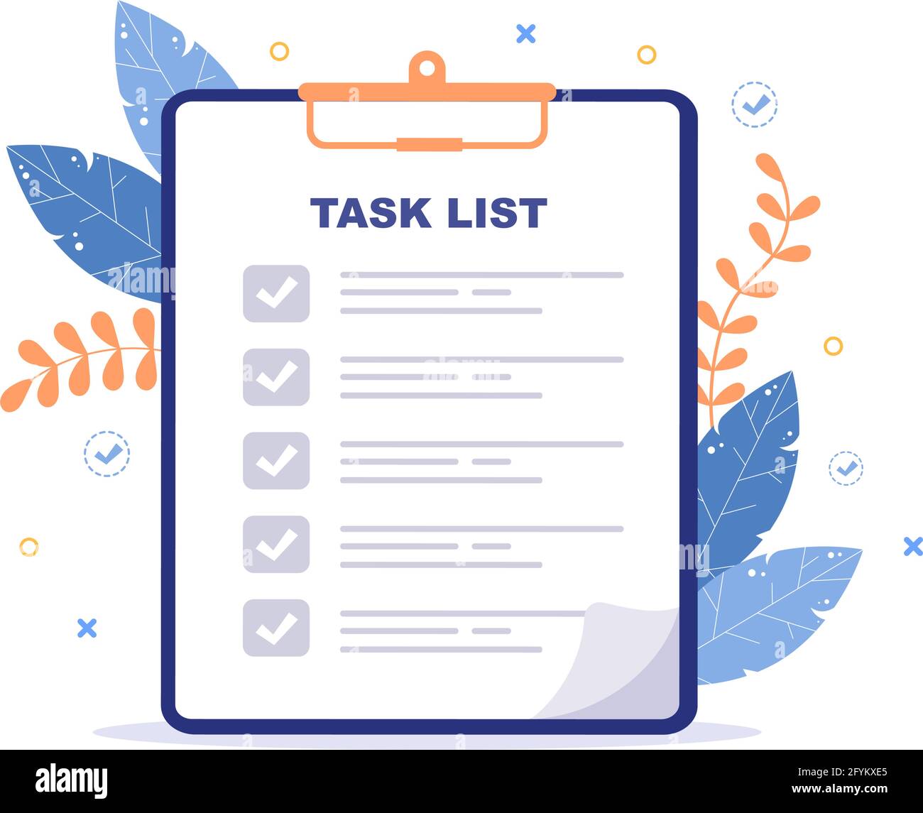 Task List Vector Illustration To Do list Time Management, Work Planning ...