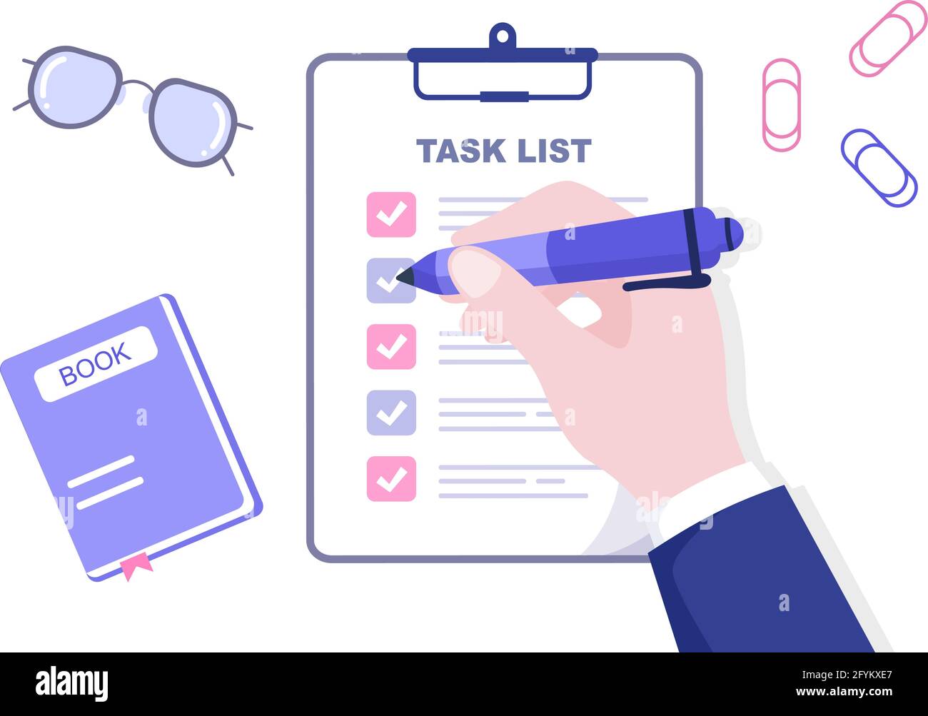 Task List Vector Illustration To Do list Time Management, Work Planning ...