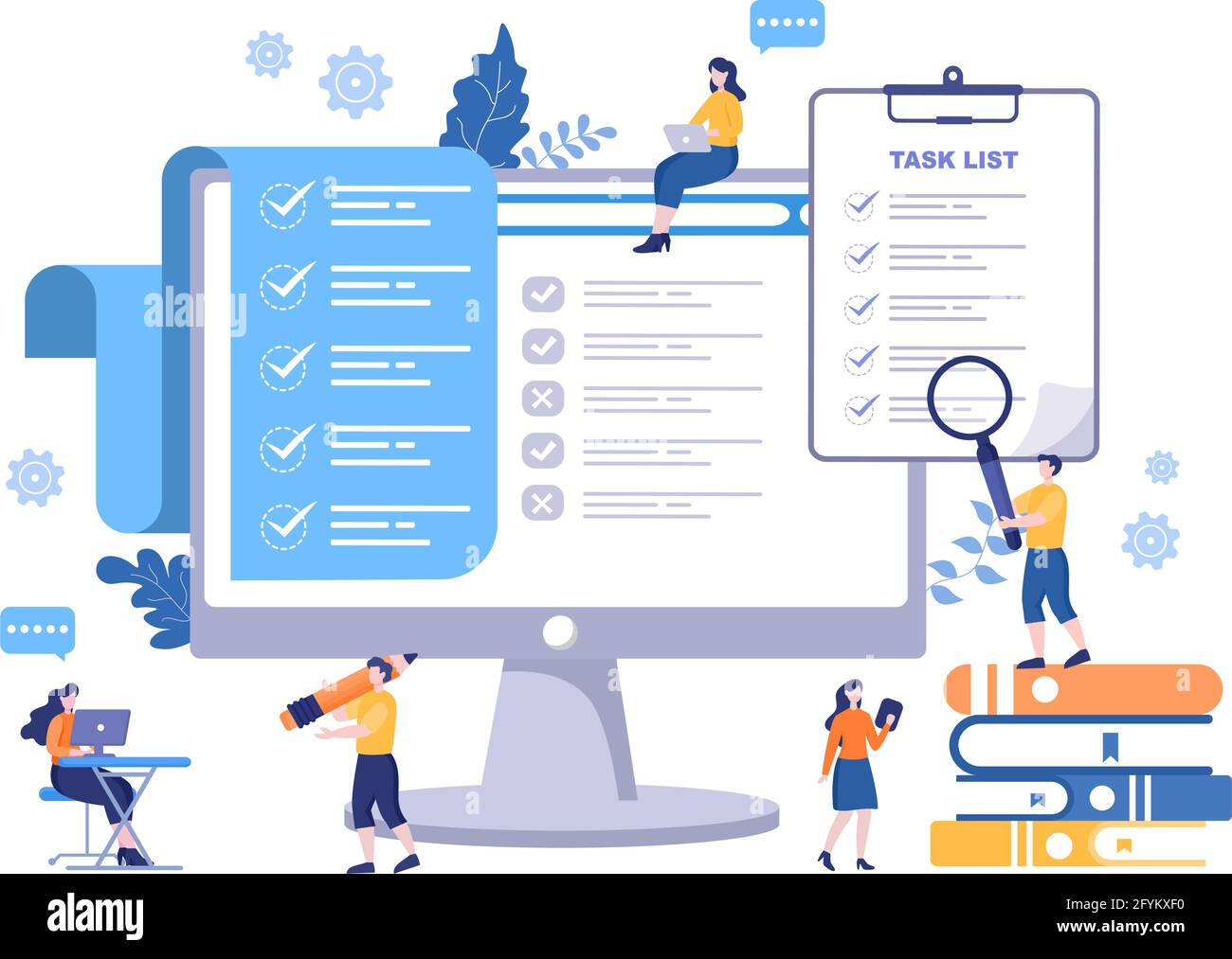 Task List Vector Illustration To Do list Time Management, Work Planning ...