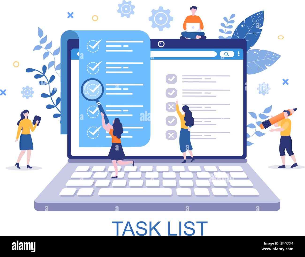 Task List Vector Illustration To Do list Time Management, Work Planning ...