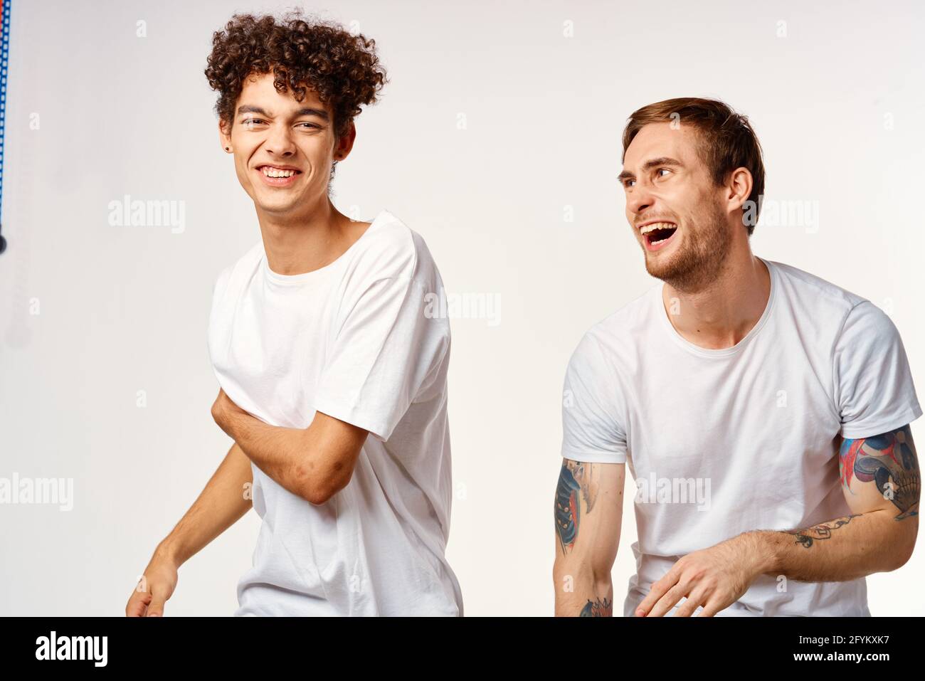 two friends having fun emotions lifestyle positive Stock Photo - Alamy