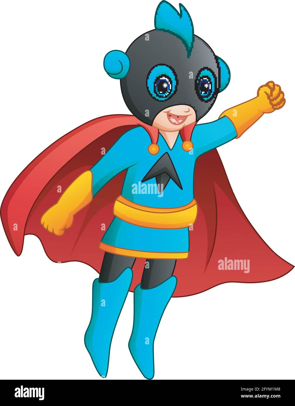 Cartoon superhero girl flying illustration Stock Vector Image & Art - Alamy