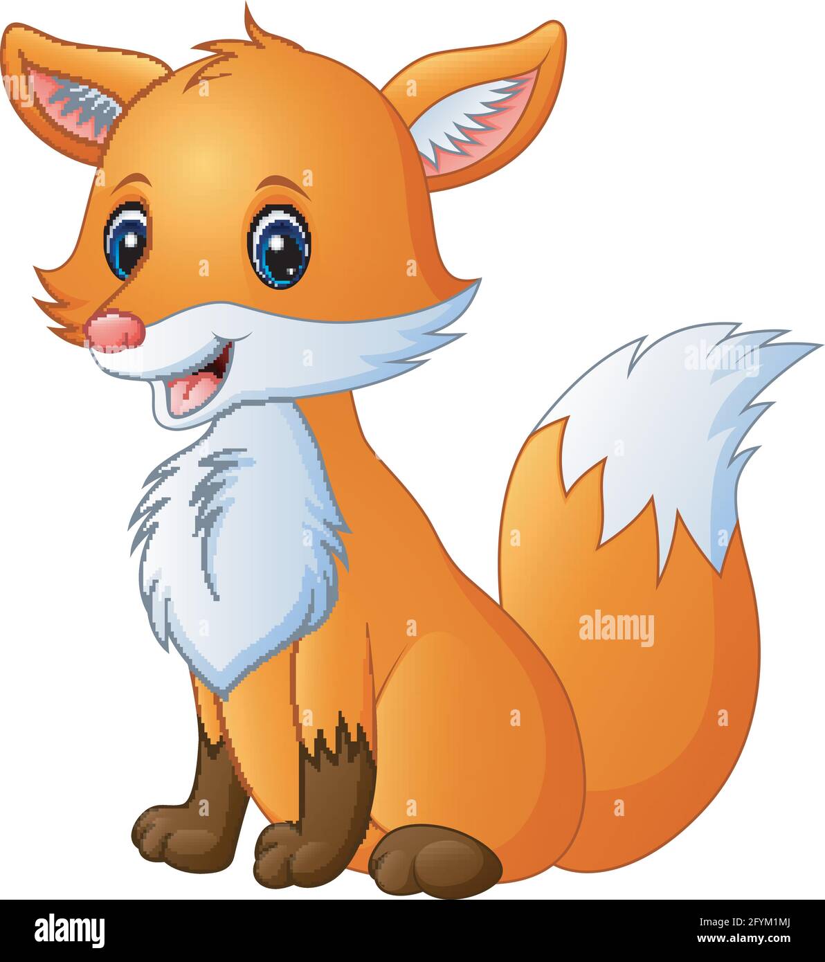 Cute fox cartoon isolated on white background Stock Vector Image & Art ...