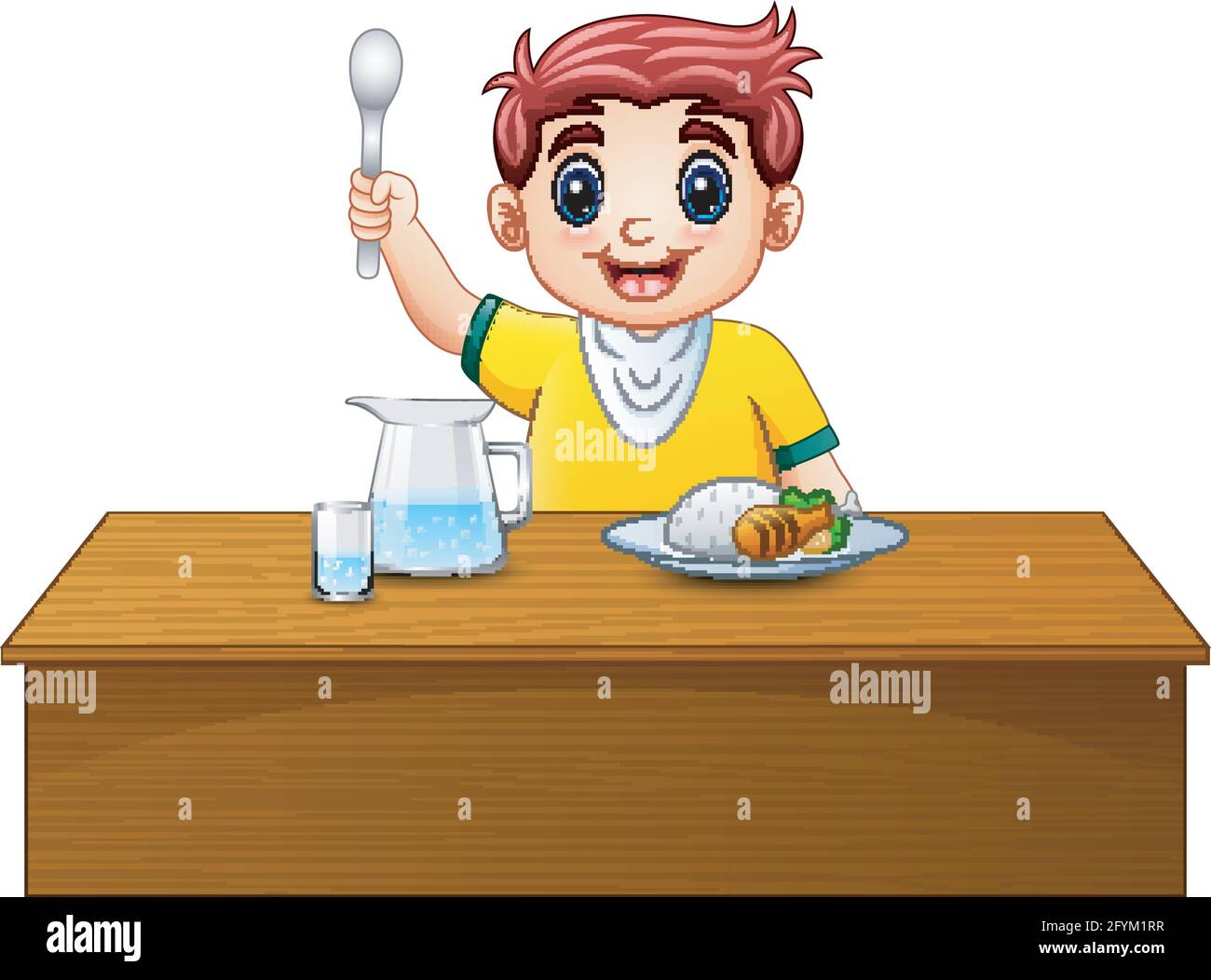 Cartoon boy menu food drink hi-res stock photography and images - Alamy