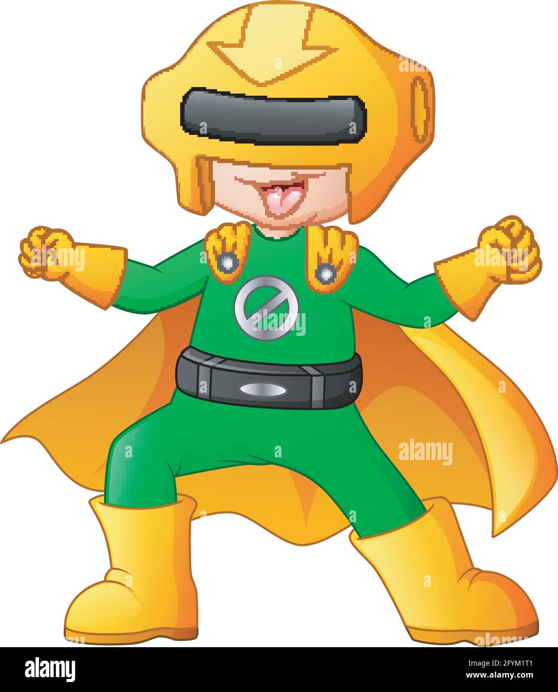 Cartoon superhero boy isolated on white background Stock Vector Image ...