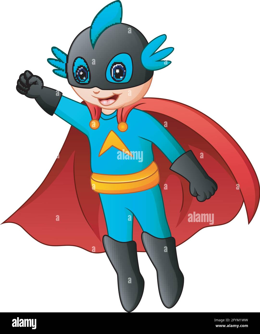 Cartoon superhero boy flying illustration Stock Vector Image & Art - Alamy