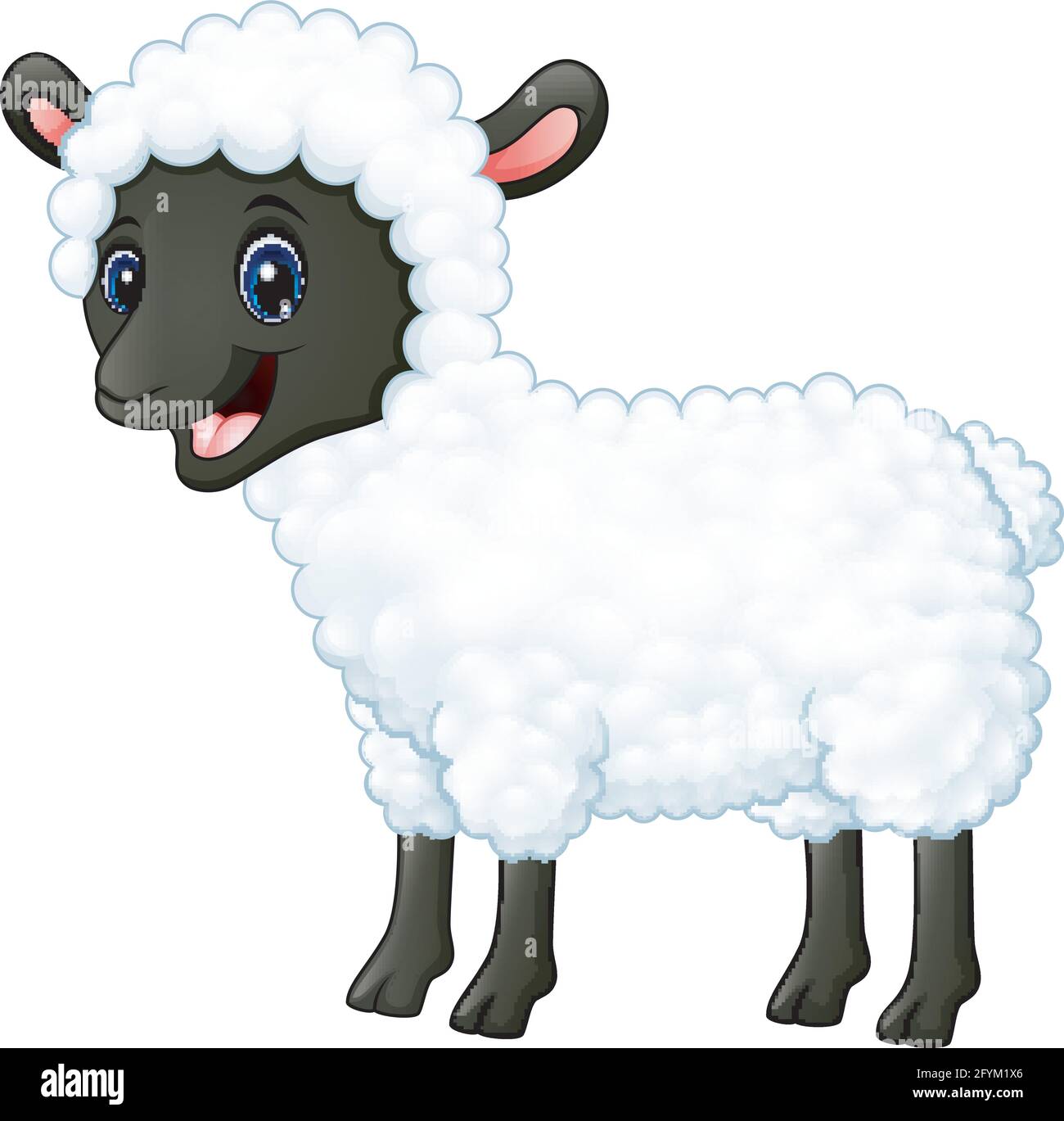Cartoon illustration of happy sheep smiling Stock Vector Image & Art ...