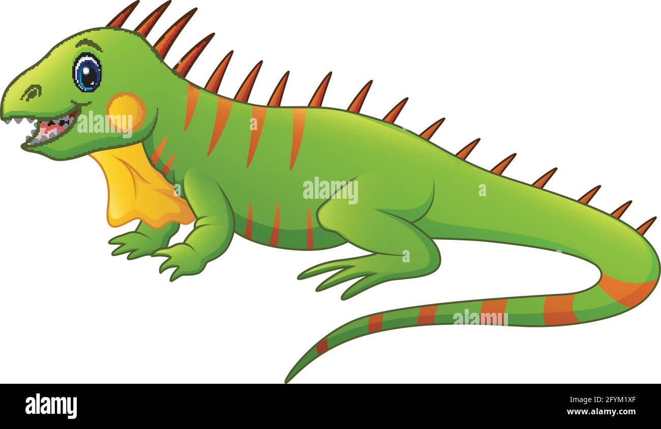 Cute lizard cartoon isolated on white background Stock Vector Image ...