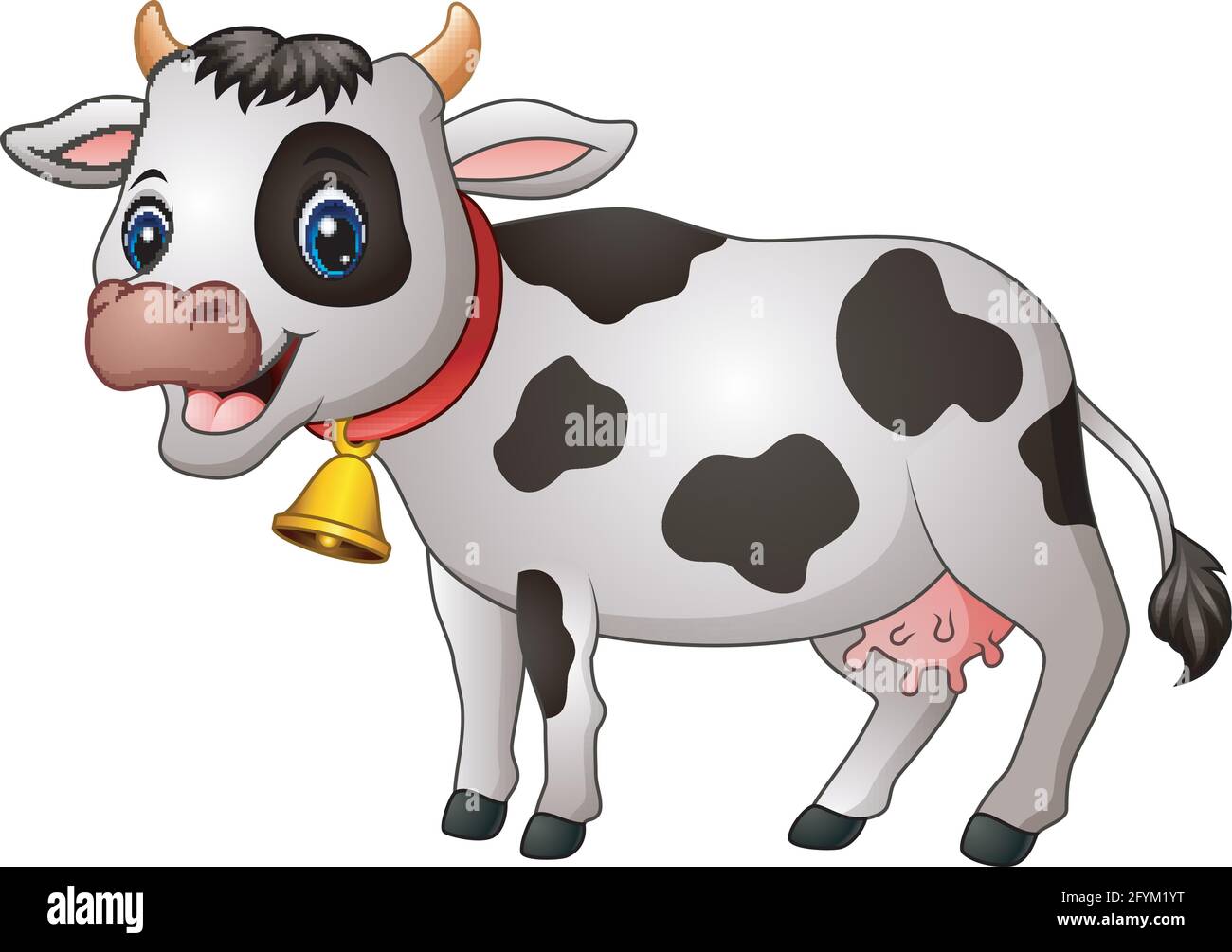 Cute cow cartoon isolated on white background Stock Vector Image & Art ...