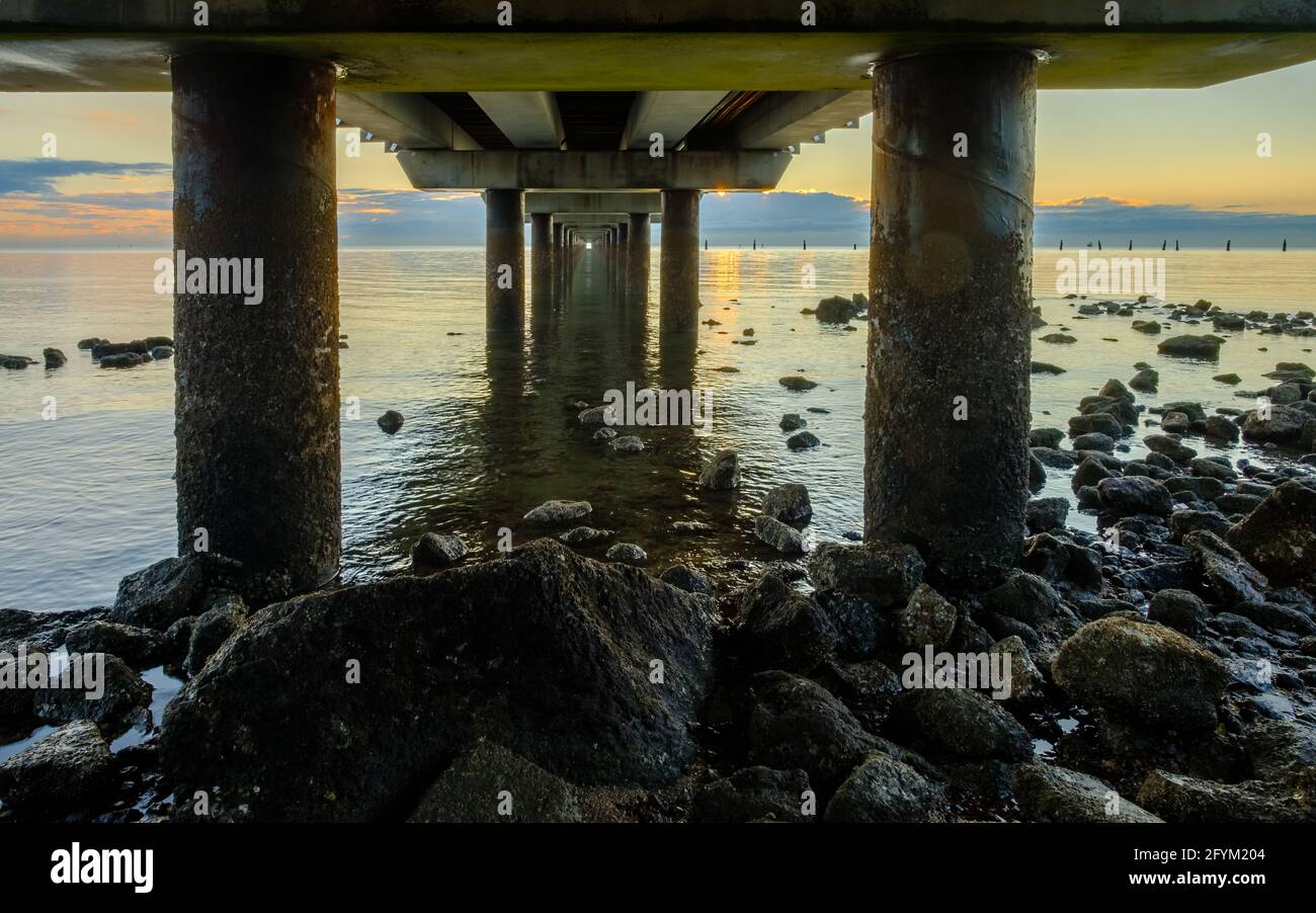 Early morning at Shorncliffe Stock Photo - Alamy