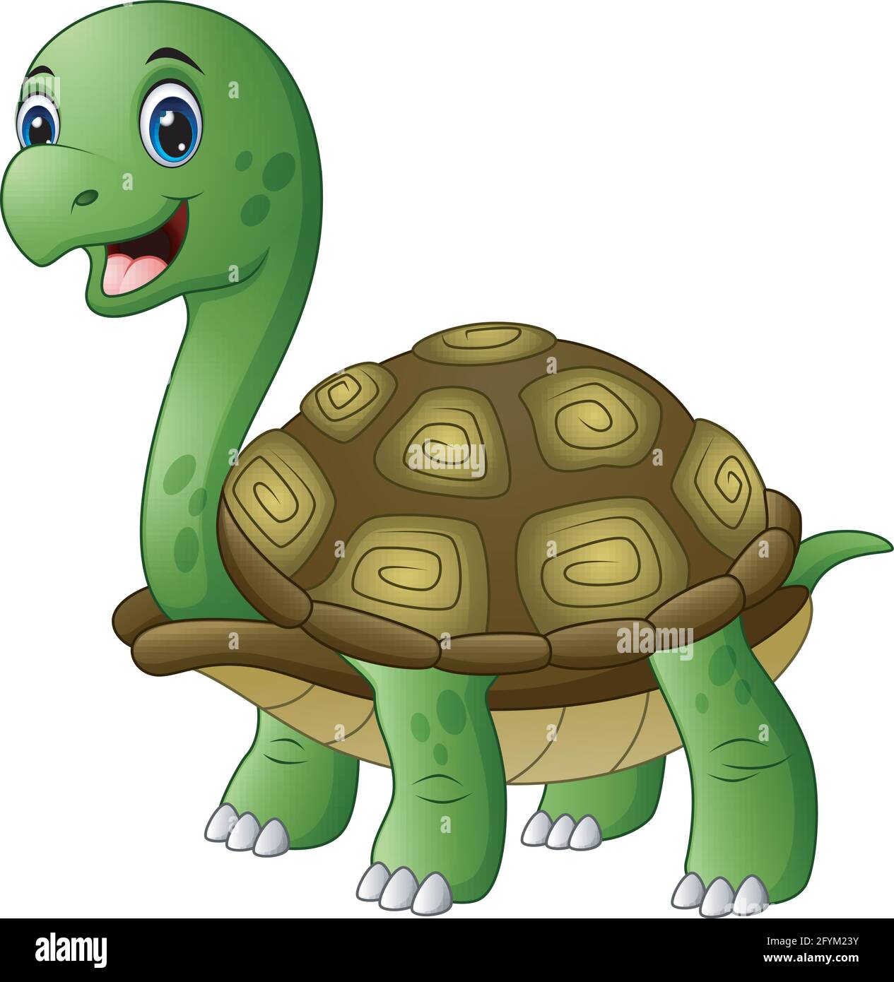 Cute turtle cartoon isolated on white background Stock Vector Image ...