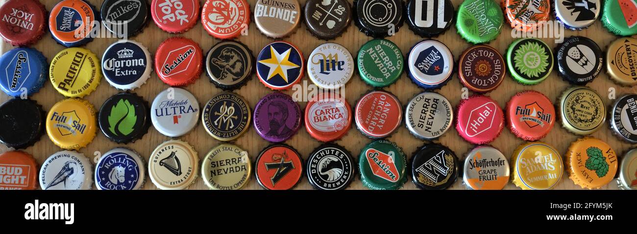 Variety of bottlecaps Stock Photo - Alamy