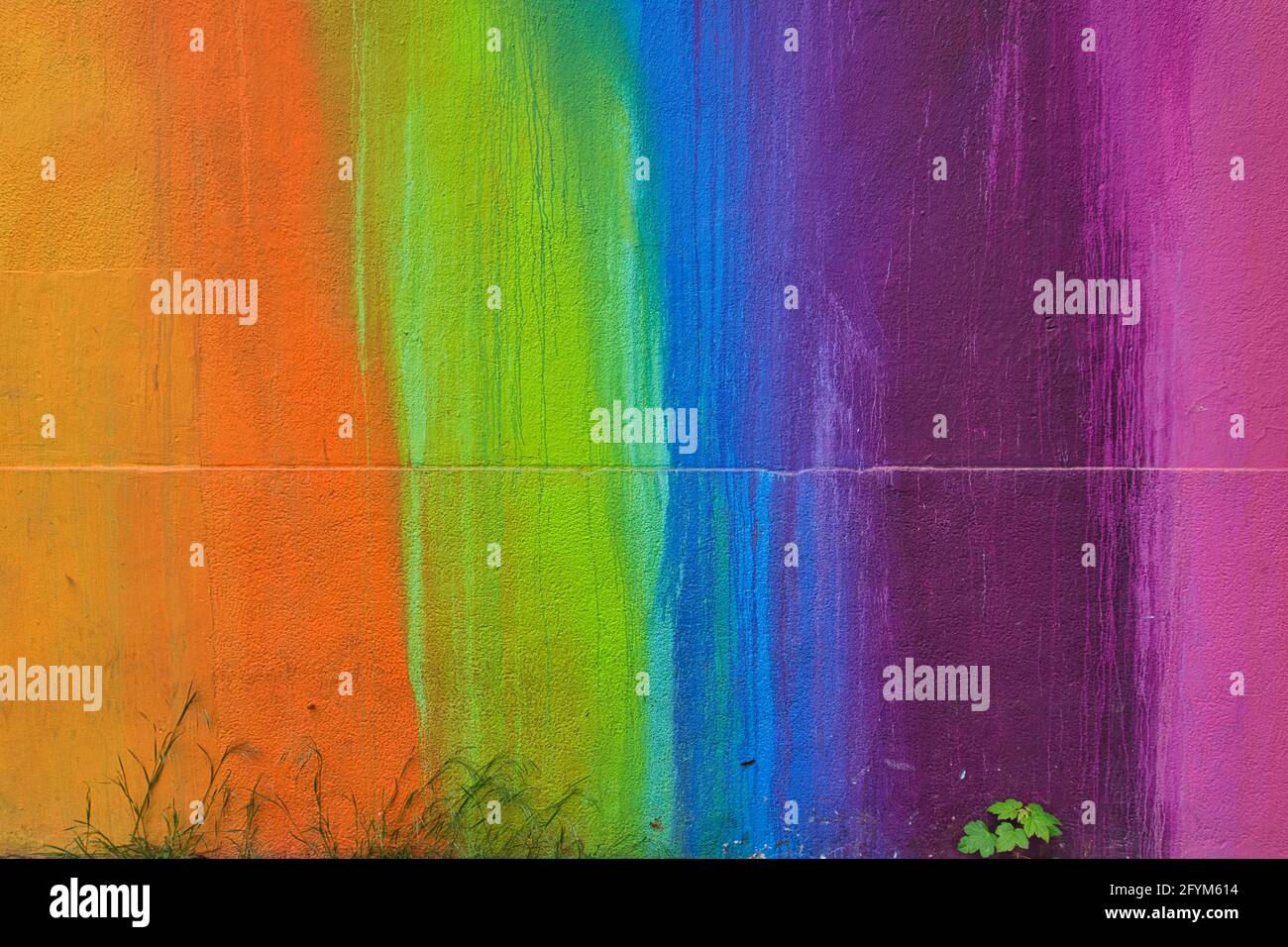 DUSSELDORF, GERMANY - May 22, 2021: colorful rainbow street art ...