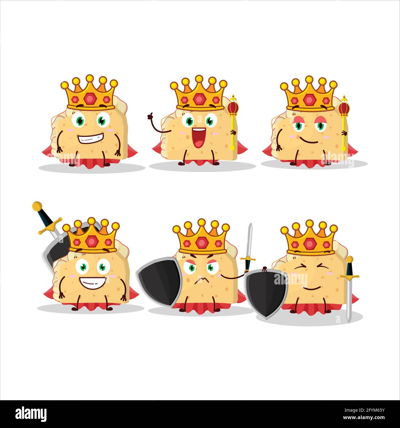 A Charismatic King apple sandwich cartoon character wearing a gold ...