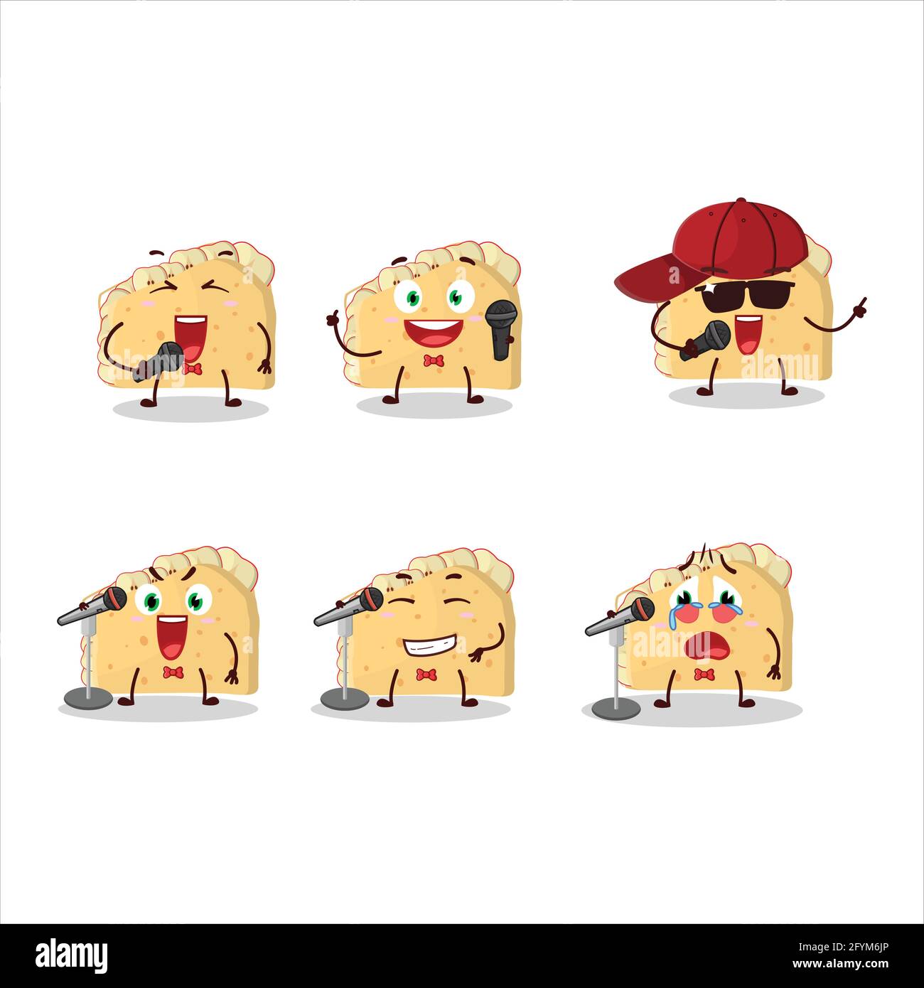 A Cute Cartoon design concept of apple sandwich singing a famous song ...