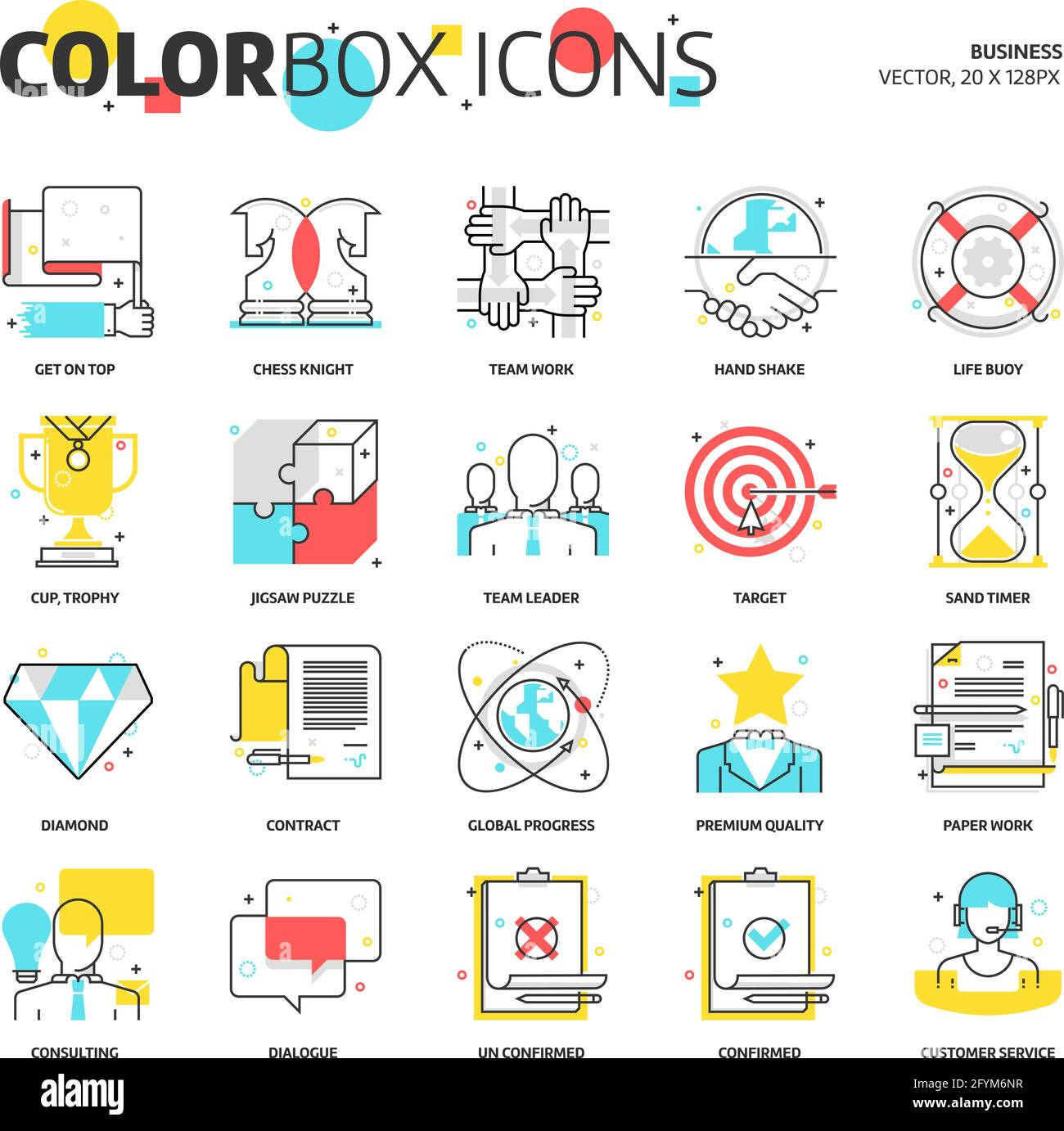 Color box icons, business backgrounds and graphics. The illustration is ...