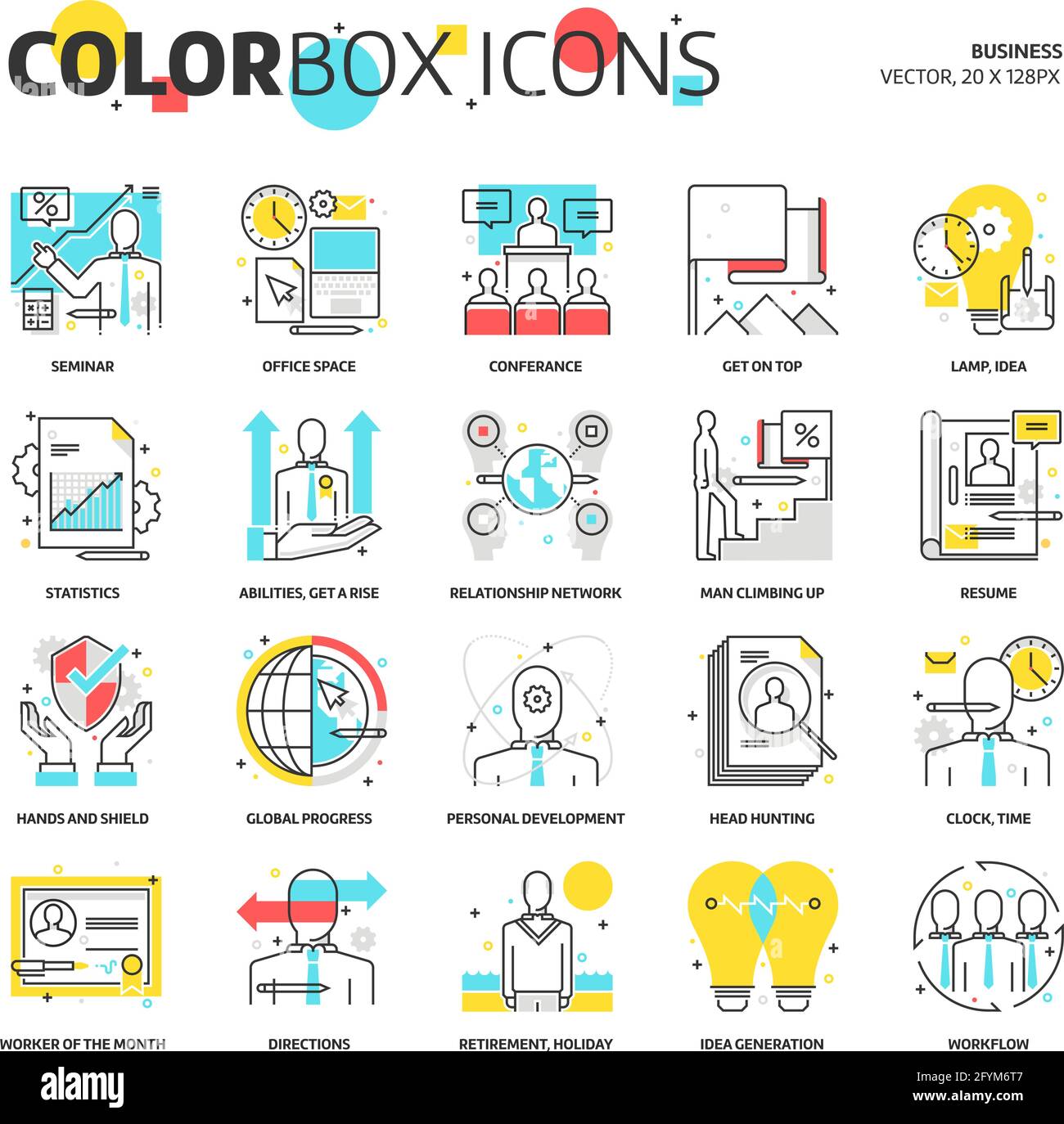 Color box icons, business illustrations, icons, backgrounds and ...