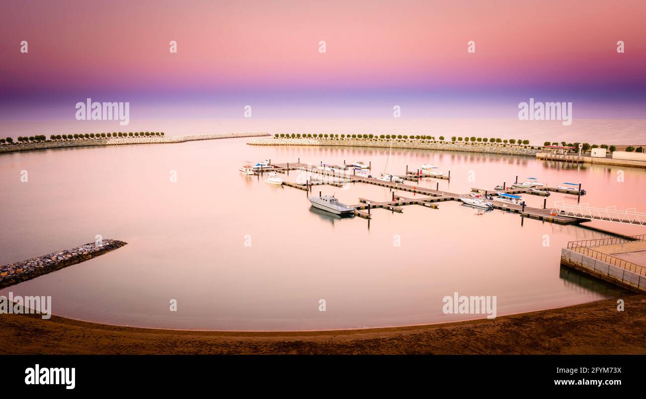 Sunset Scape of Millennium Marina in Oman Stock Photo - Alamy