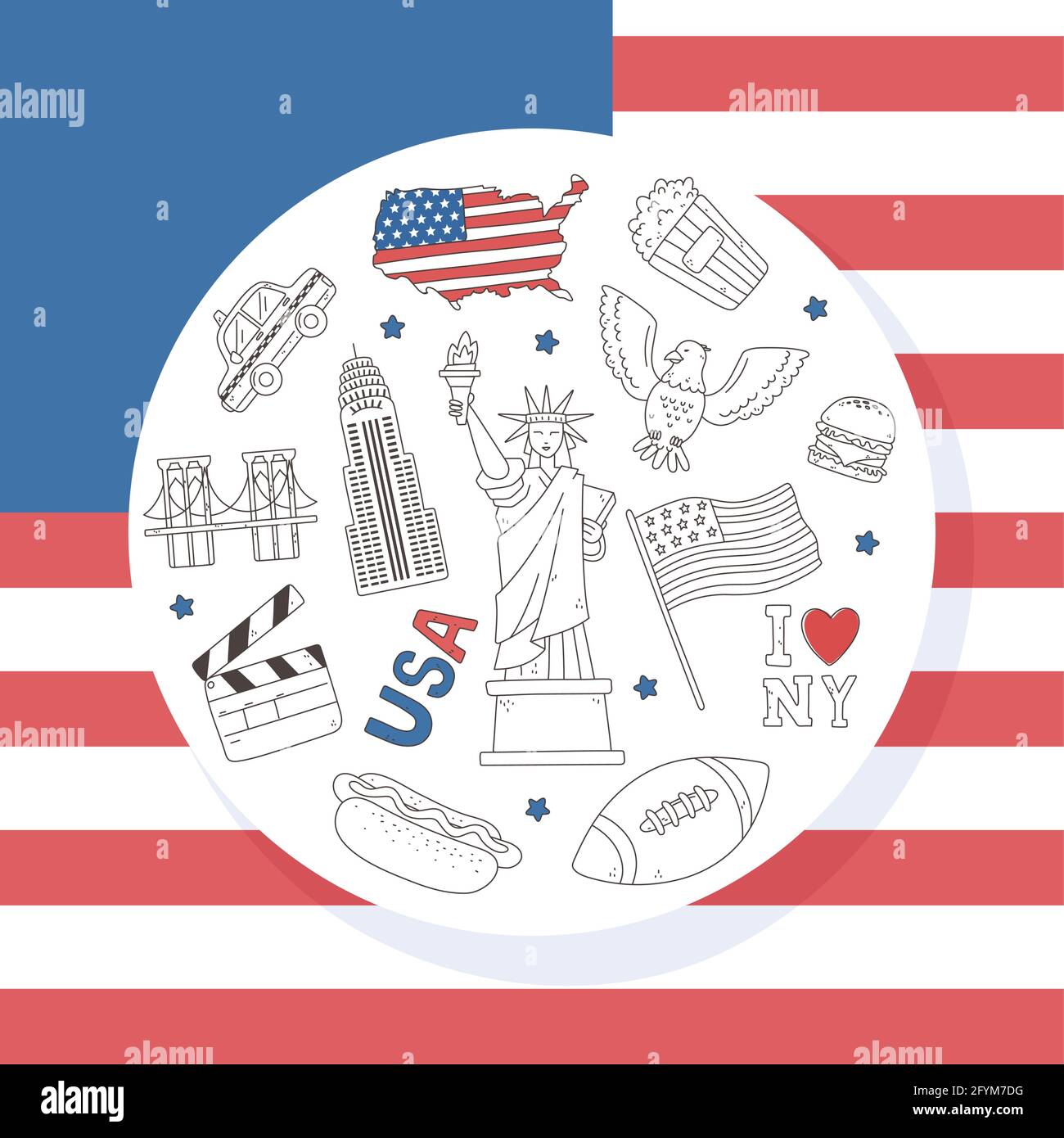 USA hand drawn Stock Vector Image & Art - Alamy