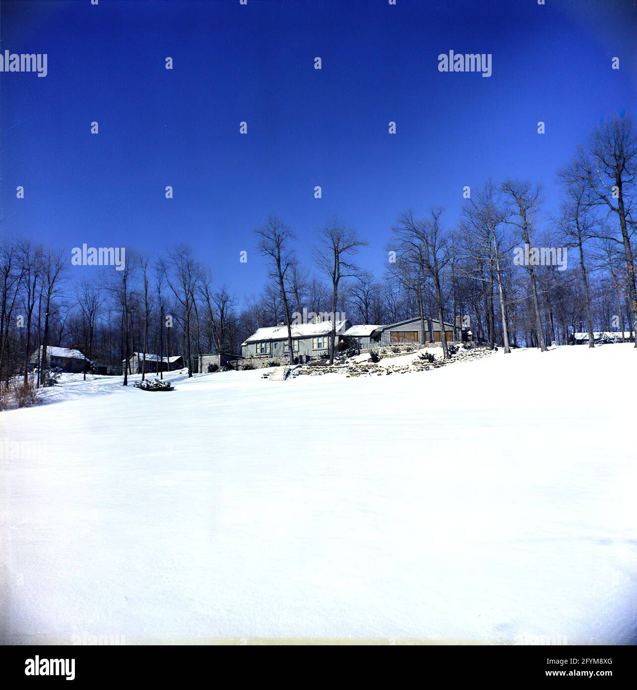 View of Aspen Lodge, the Presidential residence at Camp David, and ...