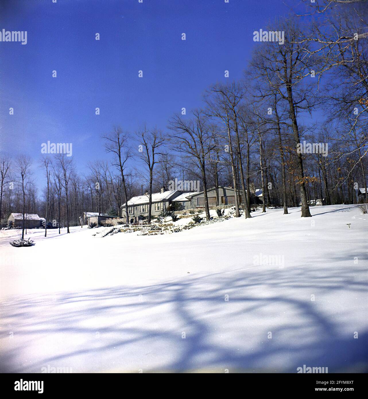 View of Aspen Lodge, the Presidential residence at Camp David, and ...