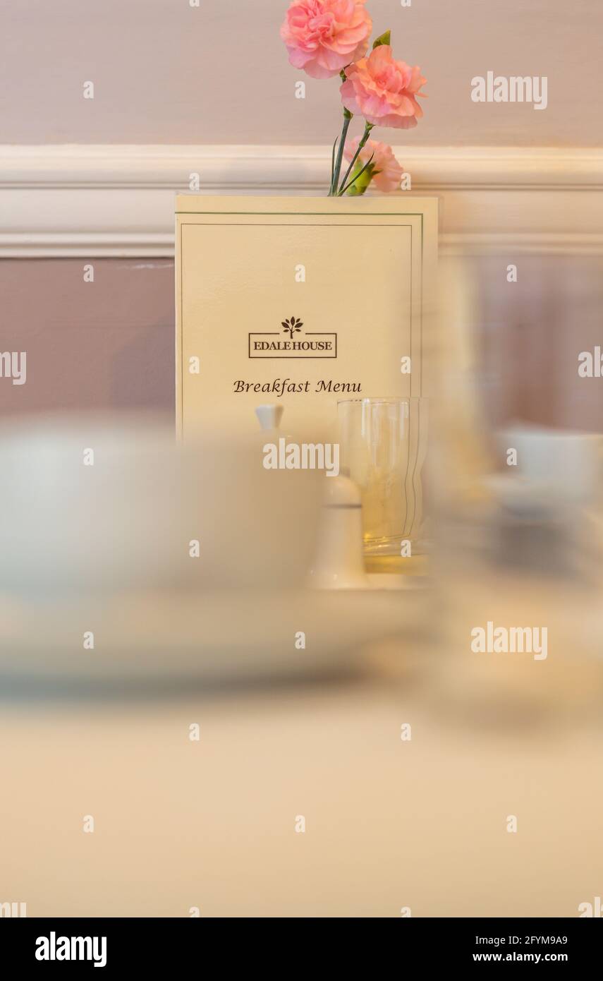 Breakfast menu. Edale House Bed and Breakfast, Parkend, Forest of Dean ...