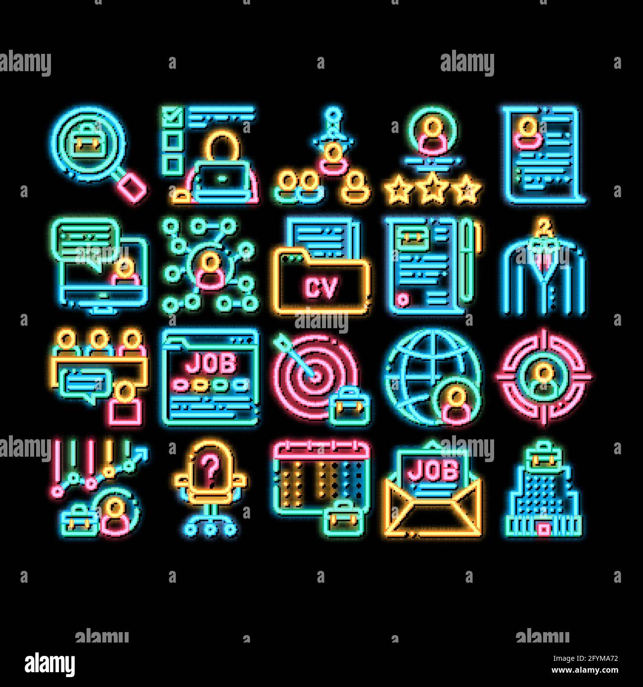 Job Hunting neon glow icon illustration Stock Vector Image & Art - Alamy