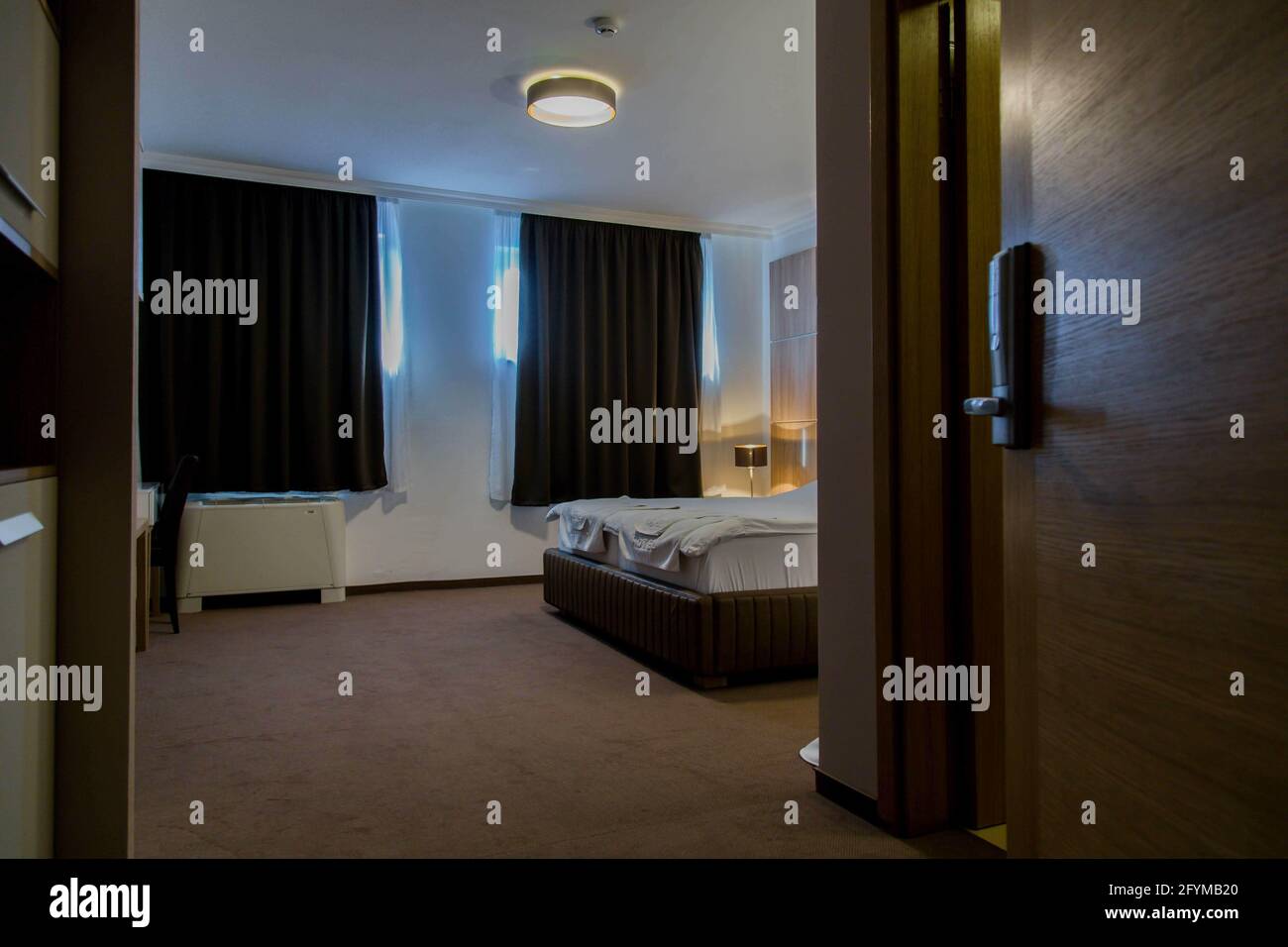 BRCKO, BOSNIA AND HERZEGOVINA - May 12, 2017: Wide angle shot of hotel ...