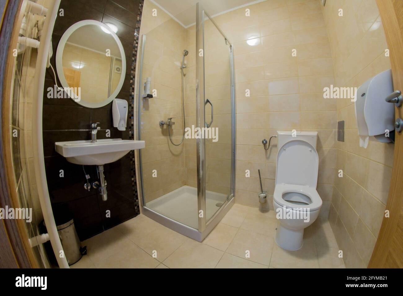 BRCKO, BOSNIA AND HERZEGOVINA - May 14, 2017: Wide angle shot of hotel ...