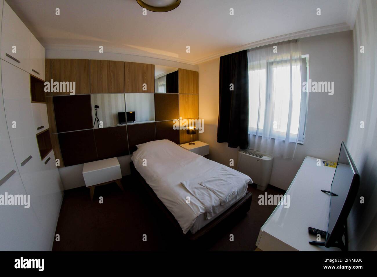 BRCKO, BOSNIA AND HERZEGOVINA - May 14, 2017: Wide angle shot of hotel ...