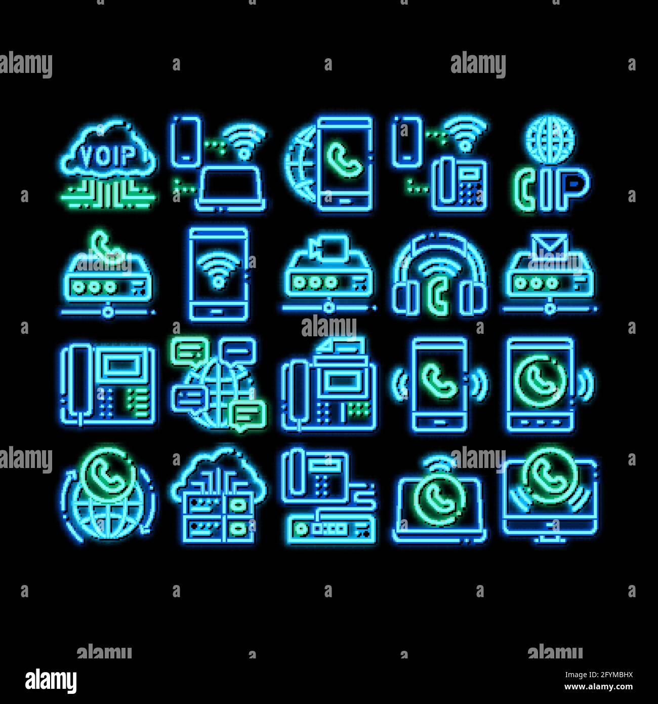 Voip cloud digital system icon Stock Vector Images - Alamy