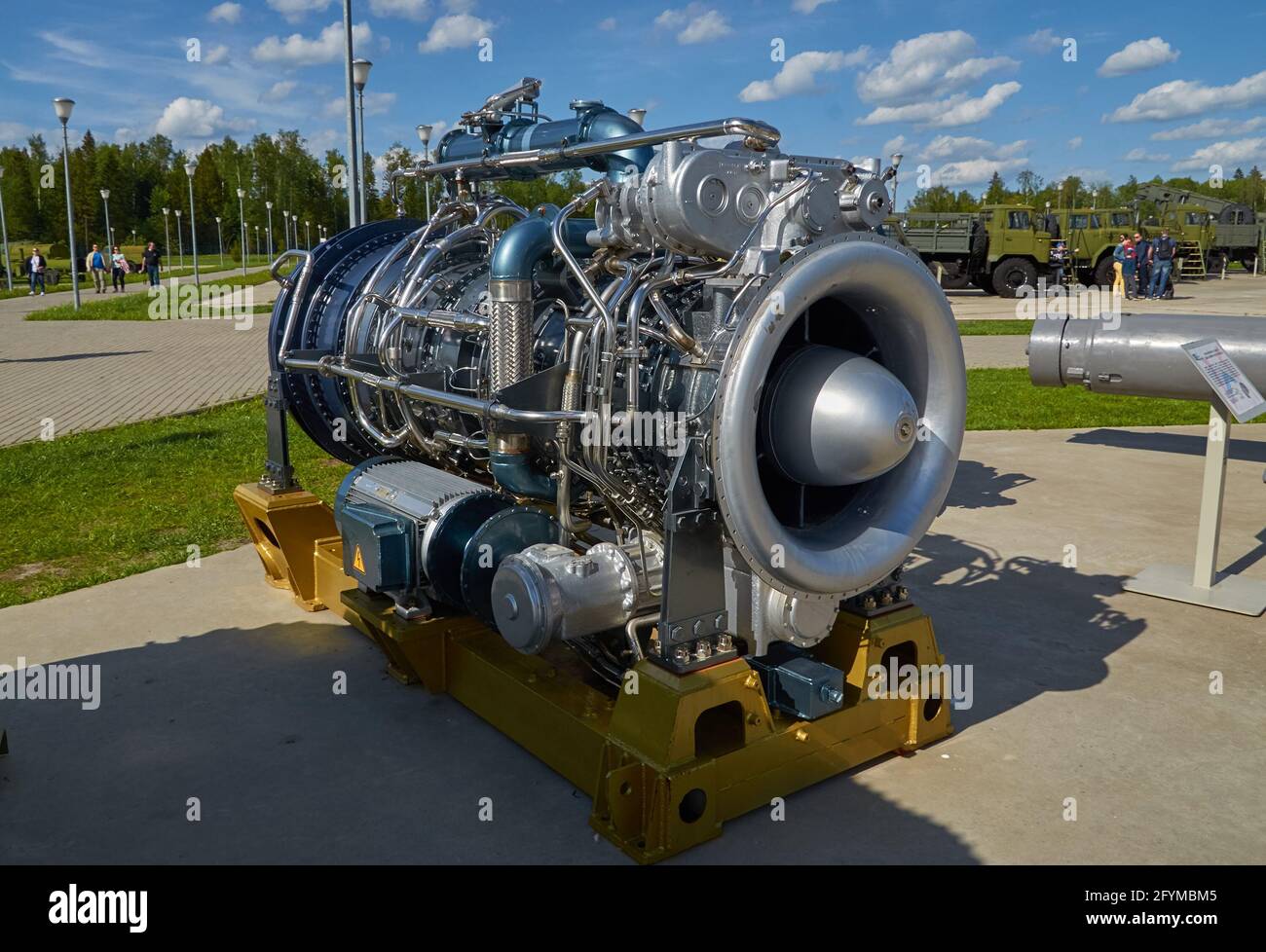 Marine gas turbine engine M75RU at the exhibition of military equipment ...