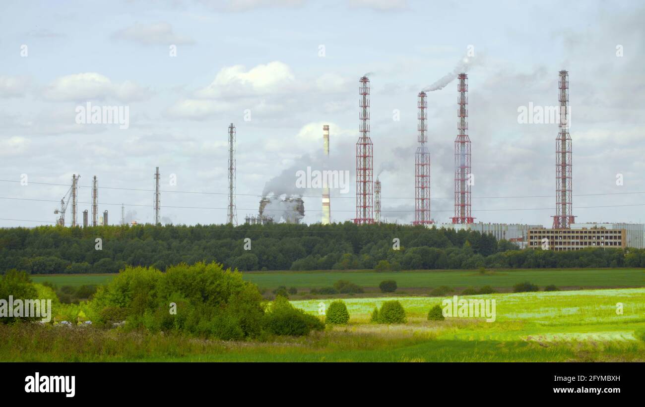 Photo of industrial chemical factory in the field Stock Photo - Alamy