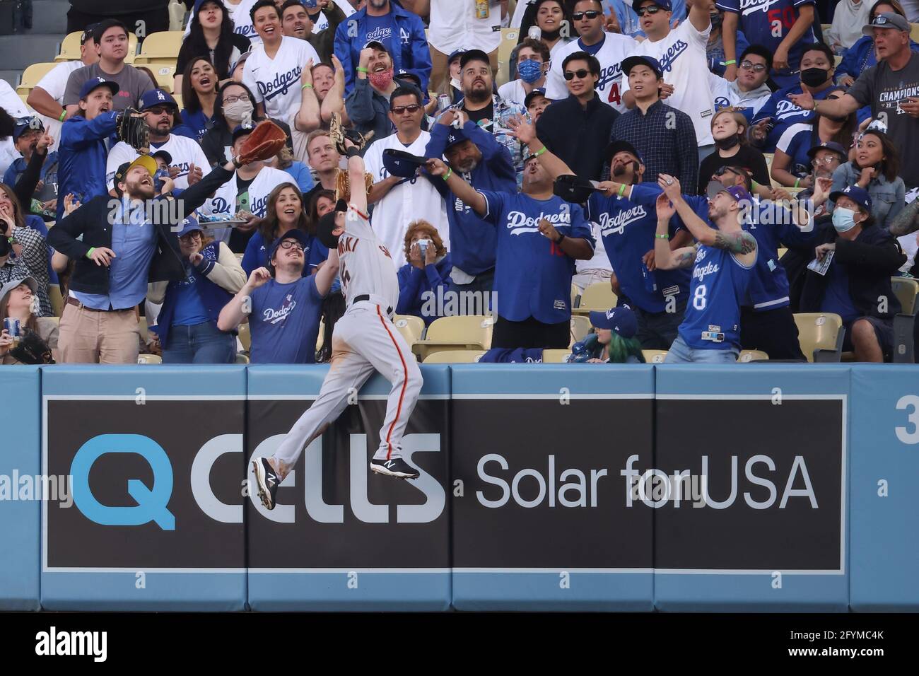 Los Angeles, CA. 28th May, 2021. San Francisco Giants right fielder ...