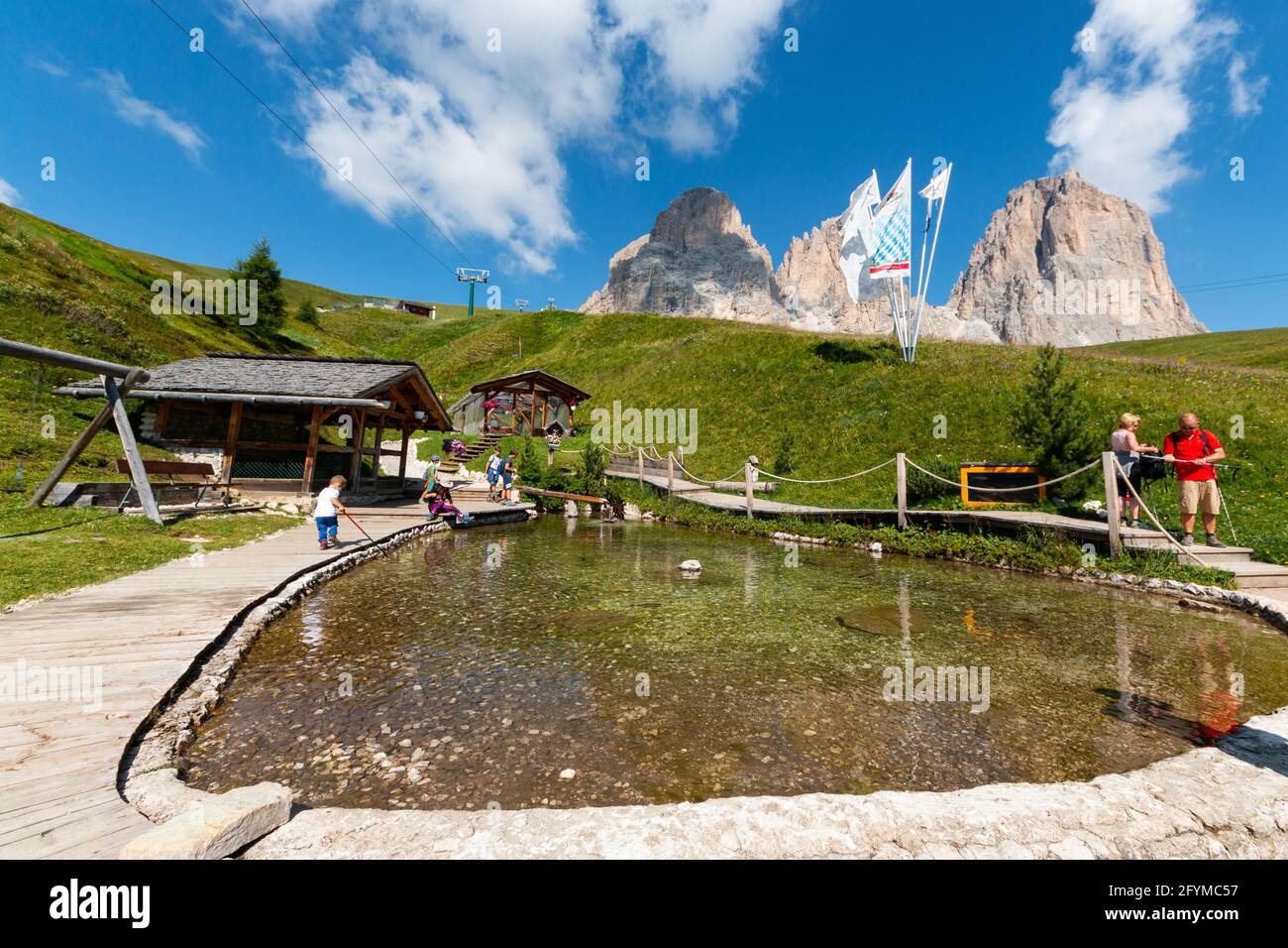Views of the Dolomites at the Sella Pass in Val Gardena, Trentino Alto ...
