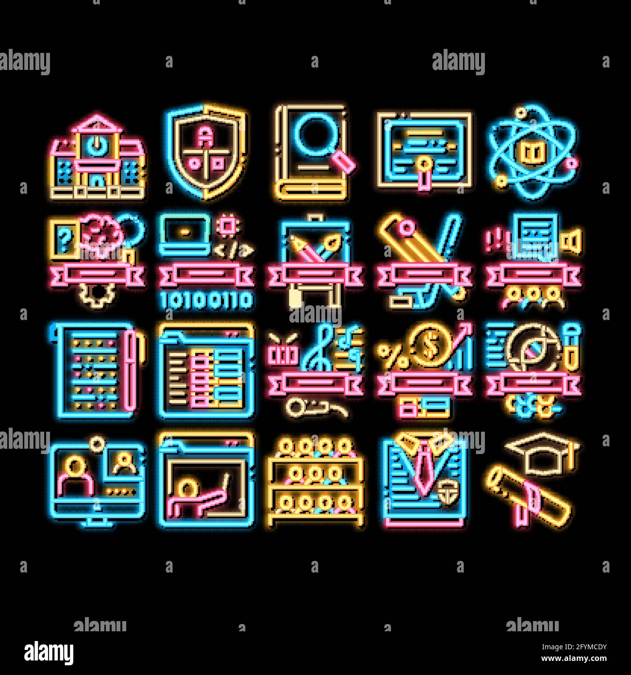 Neon signs painting Stock Vector Images - Alamy