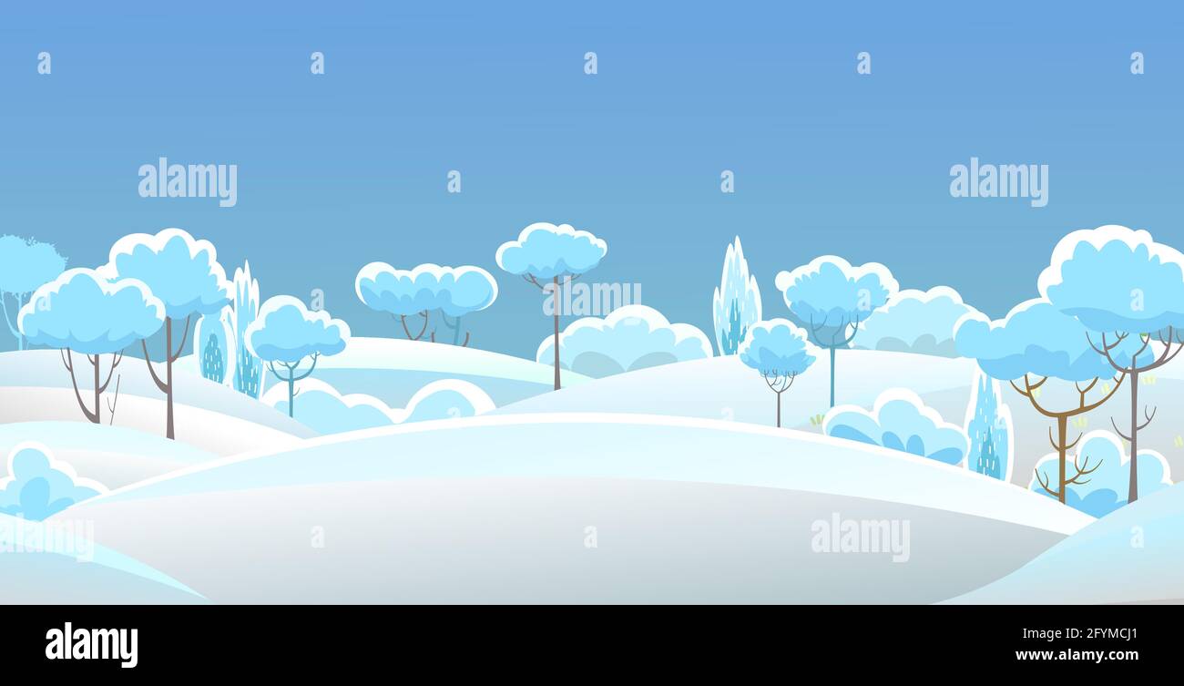 Winter trees landscape Stock Vector Images - Alamy