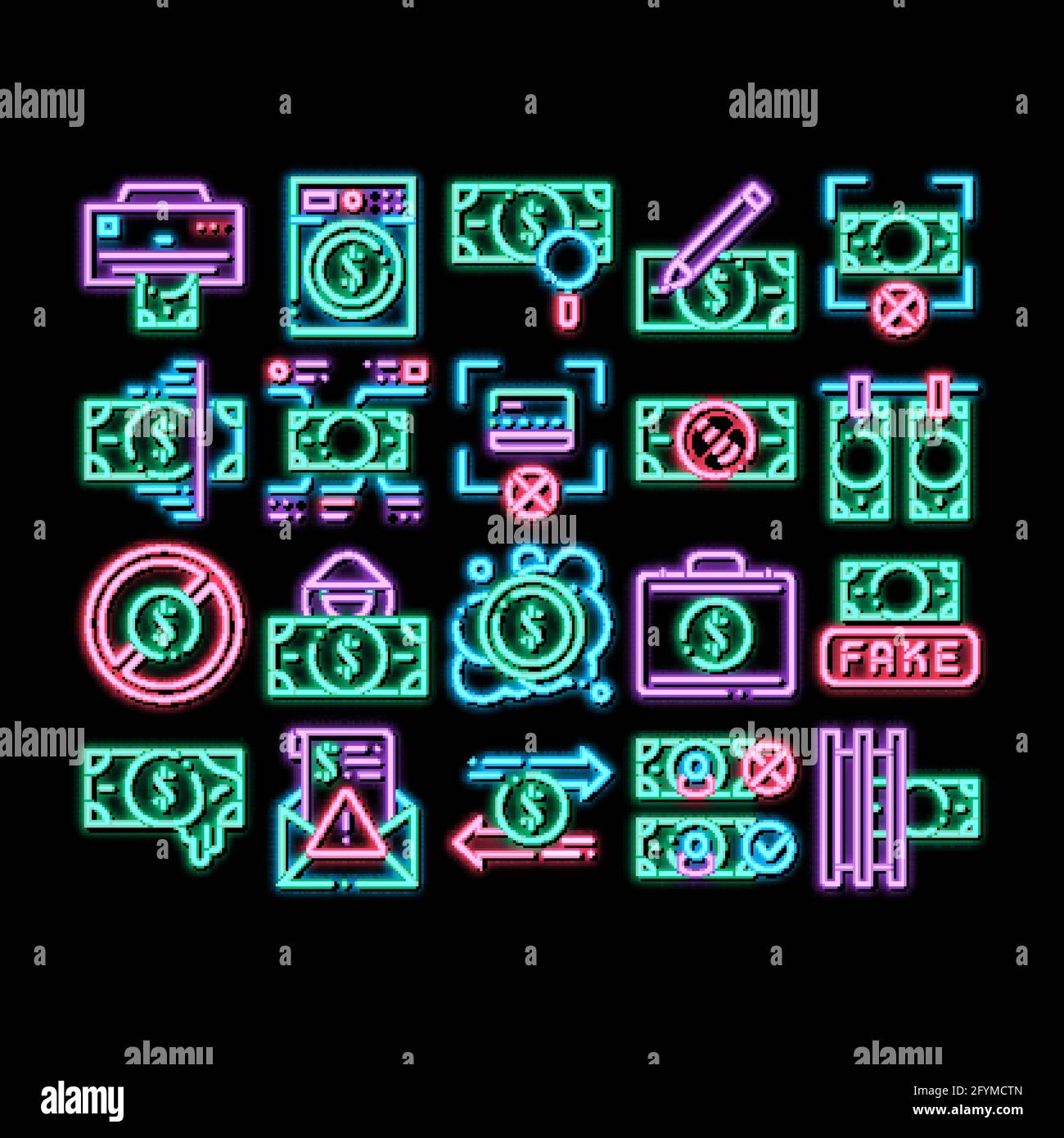 Fake Money neon glow icon illustration Stock Vector Image & Art - Alamy