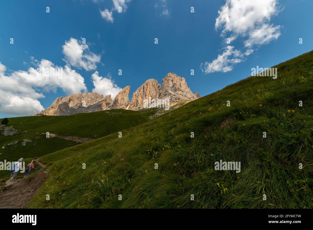 Views of the Dolomites at the Sella Pass in Val Gardena, Trentino Alto ...