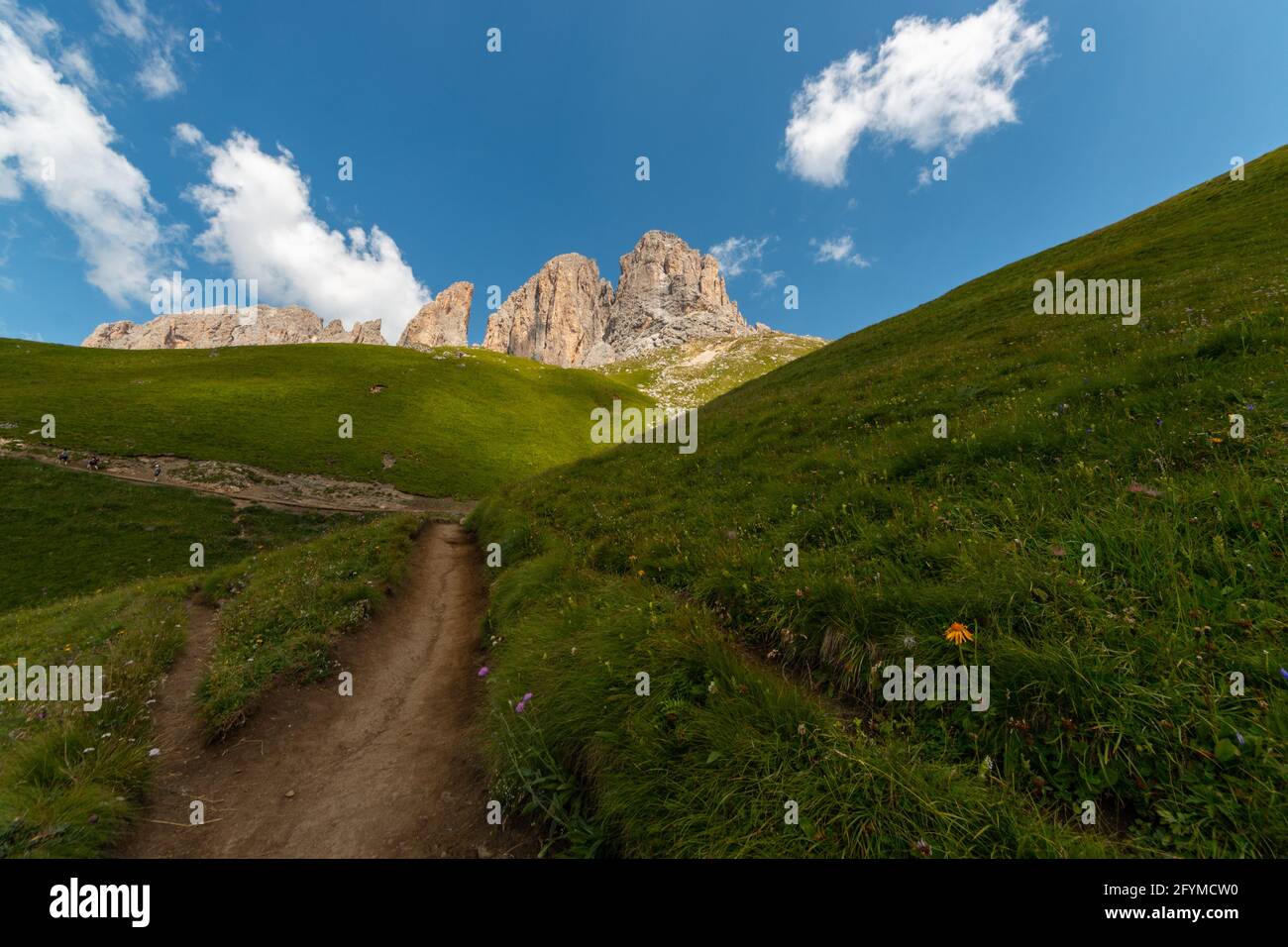 Views of the Dolomites at the Sella Pass in Val Gardena, Trentino Alto ...